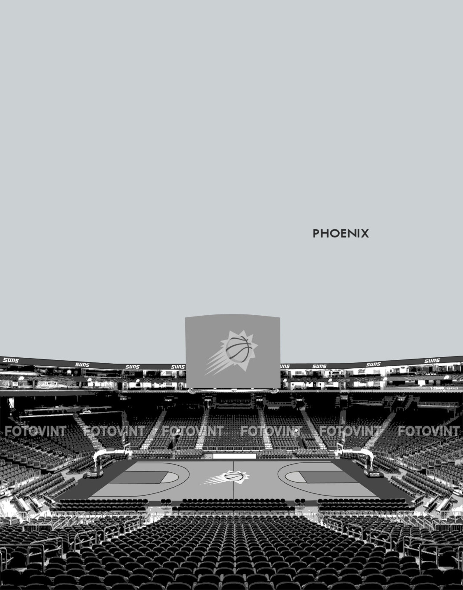 PHOENIX SUNS Arena Photo Poster BASKETBALL Stadium Skyline - Etsy