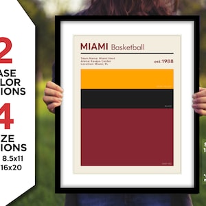 MIAMI HEAT Team Color Swatch Photo Picture BASKETBALL Poster Print 8x10 ...