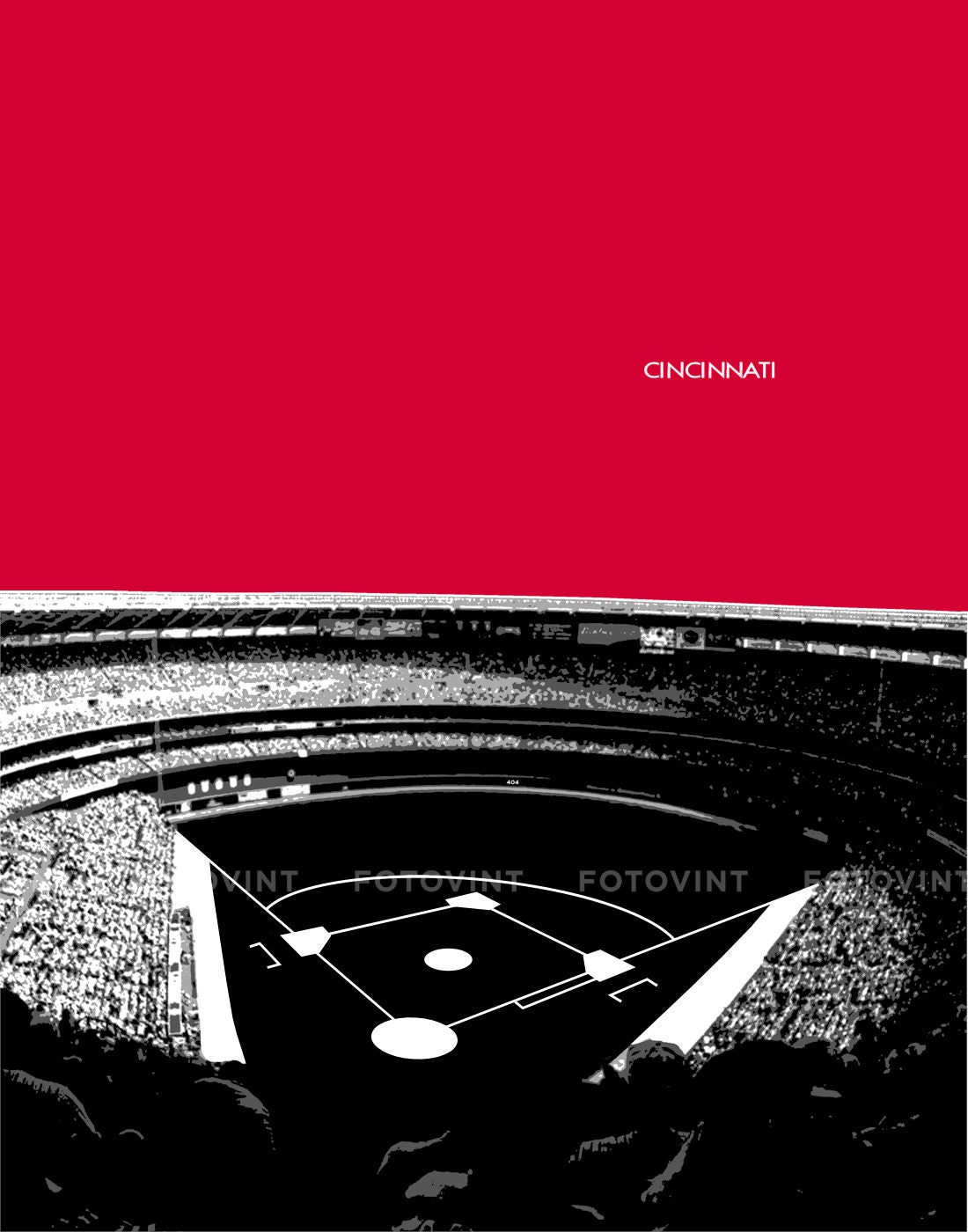 Cincinnati Reds RIVERFRONT STADIUM Photo Picture Baseball City Skyline ...