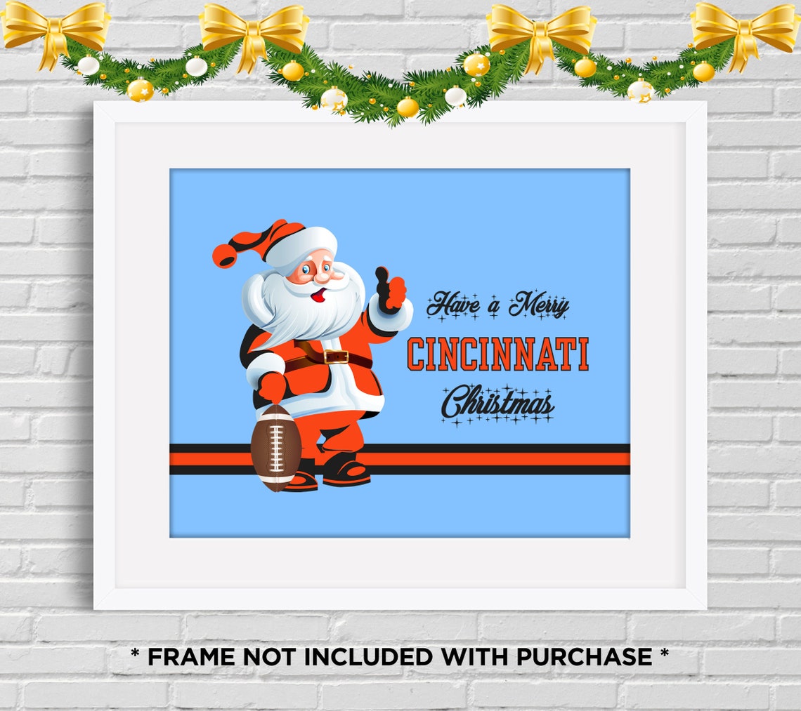 CINCINNATI BENGALS Christmas Photo Picture SANTA Claus Holiday - Etsy