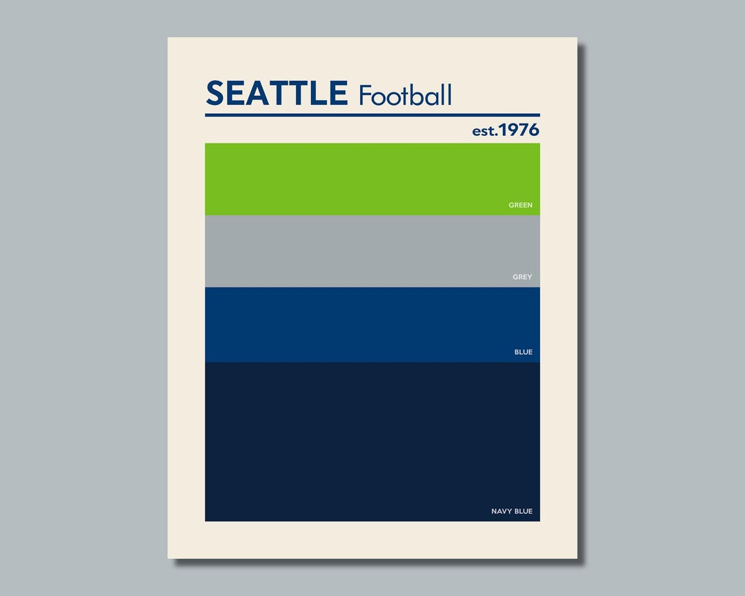 SEATTLE SEAHAWKS Comparable FOOTBALL Color Swatch Photo Picture Poster ...