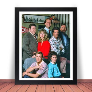 Framed CHEERS Cast Sam, Diane, Frasier, Carla, Woody, Norm & Cliff ...