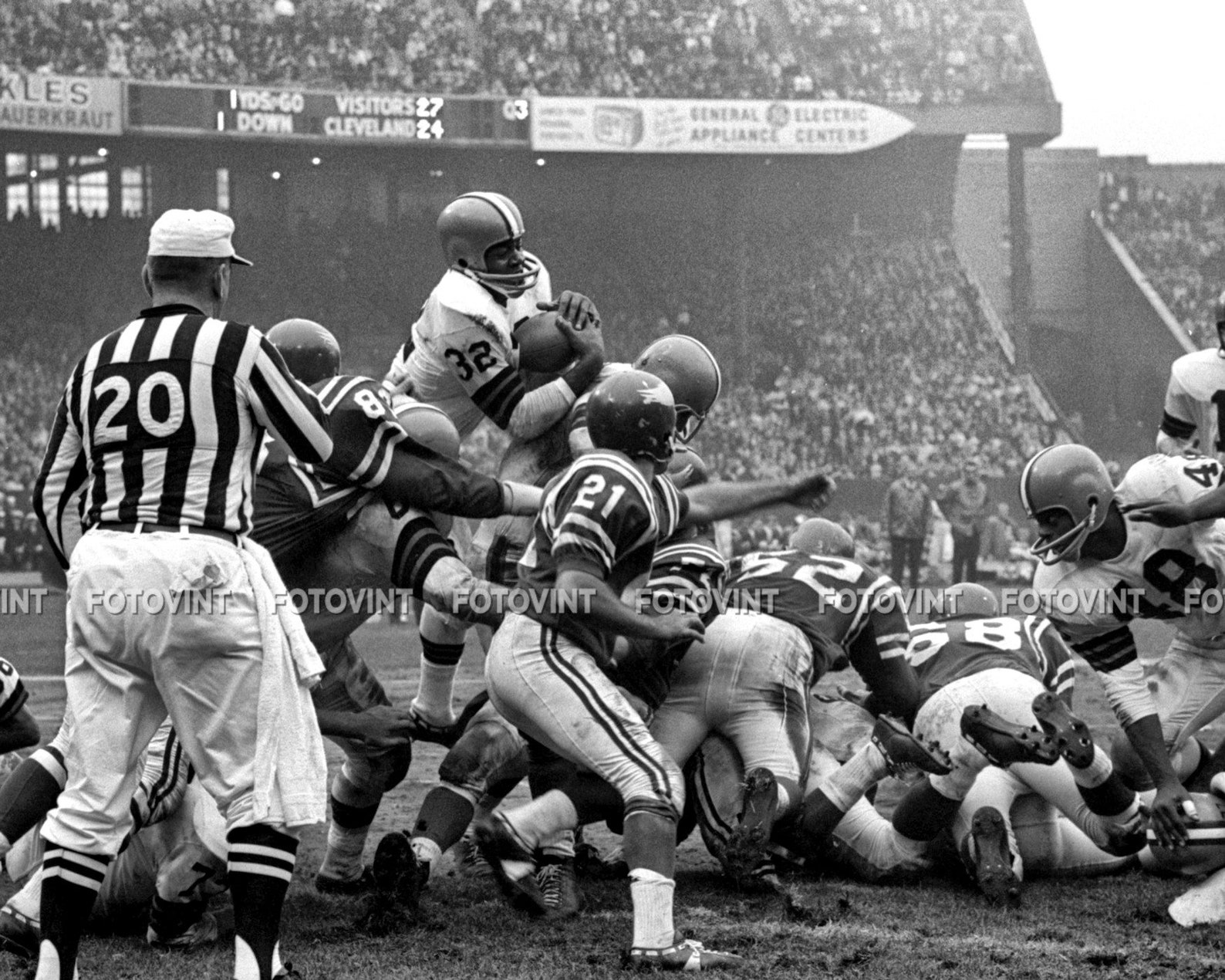 JIM BROWN Photo Picture CLEVELAND Browns Football Vintage Photograph ...