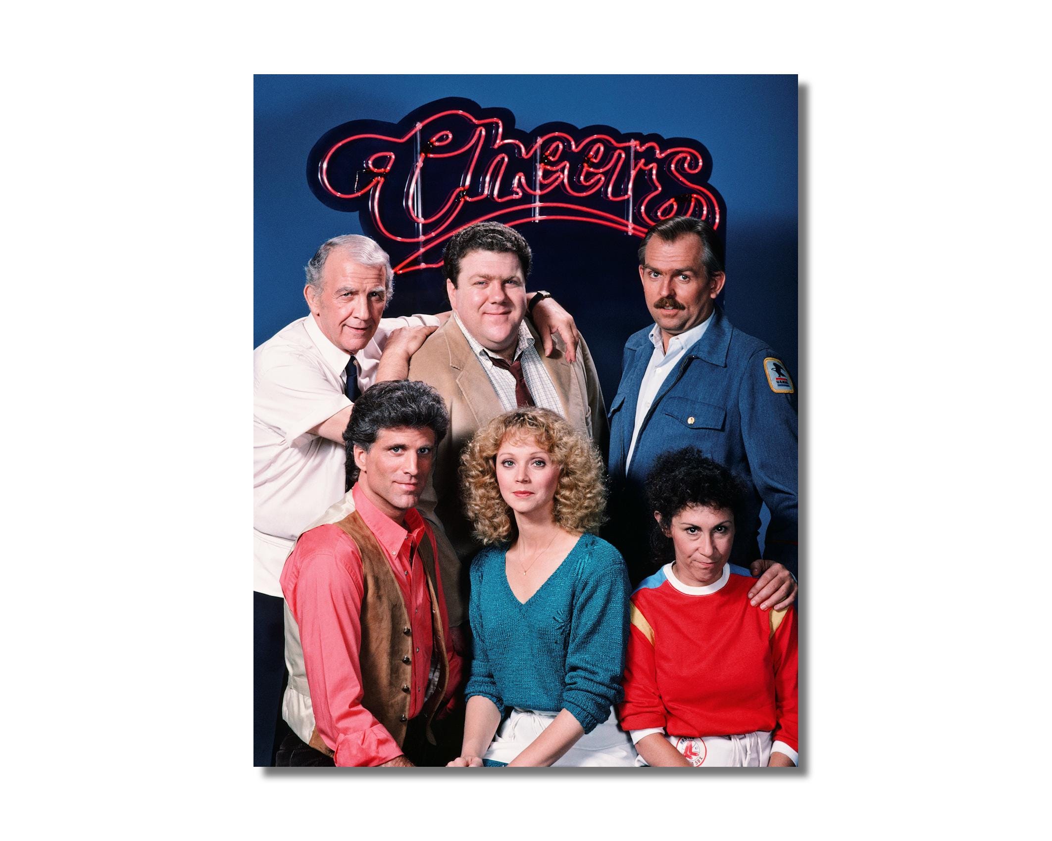 CHEERS Cast Photo Picture Sam, Diane, Carla, Coach, Norm & Cliff TV ...