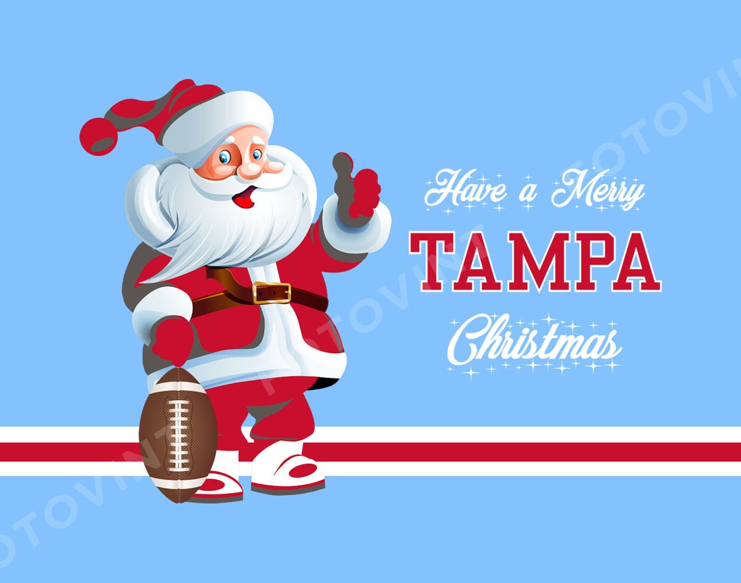 TAMPA BAY BUCCANEERS Christmas Photo Picture Santa Claus Holiday ...
