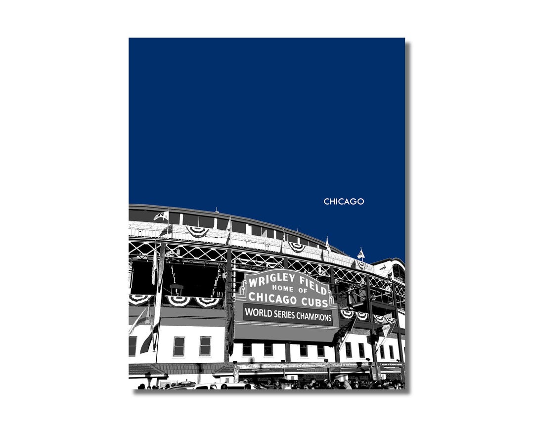 WRIGLEY FIELD Chicago Cubs Photo Picture Baseball Stadium Skyline ...
