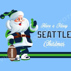 SEATTLE SEAHAWKS Christmas Photo Picture Santa Claus Holiday Decoration ...