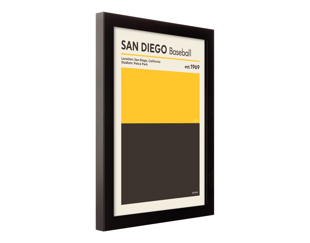 Framed SAN DIEGO PADRES Team Color Swatch Photo Picture Baseball Poster ...