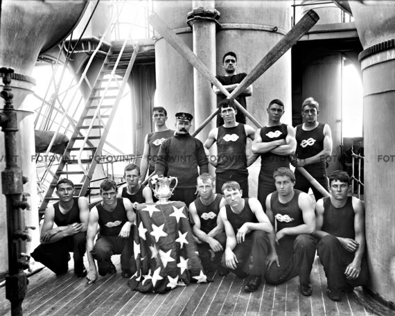 1896 USS NY NAVY Crew Team Photo Picture Nautical Art | Etsy