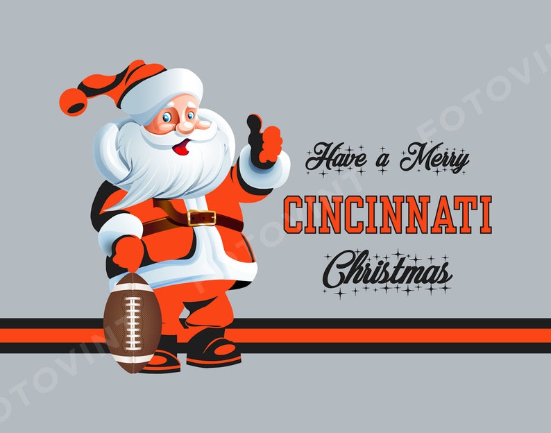 CINCINNATI BENGALS Christmas Photo Picture SANTA Claus Holiday - Etsy