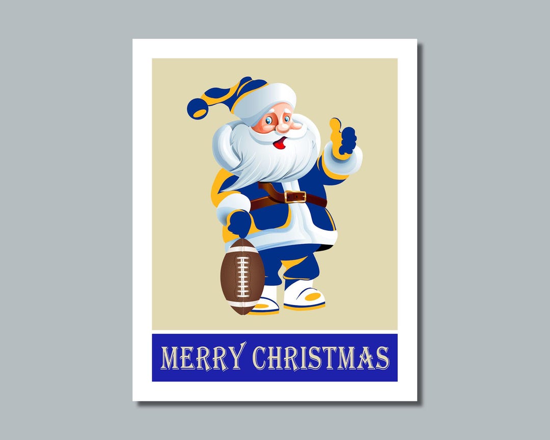 LOS ANGELES RAMS Style Football Christmas Santa Decoration Photo ...