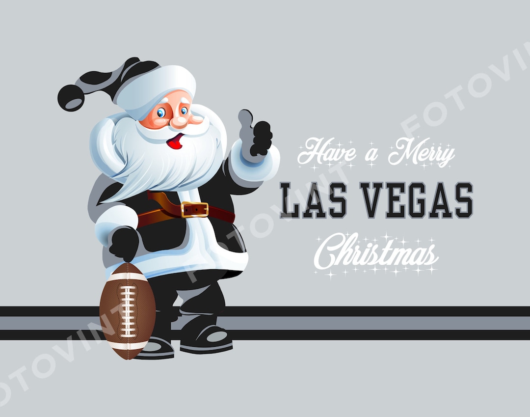 LAS VEGAS RAIDERS Christmas Photo Picture Santa Claus Holiday ...