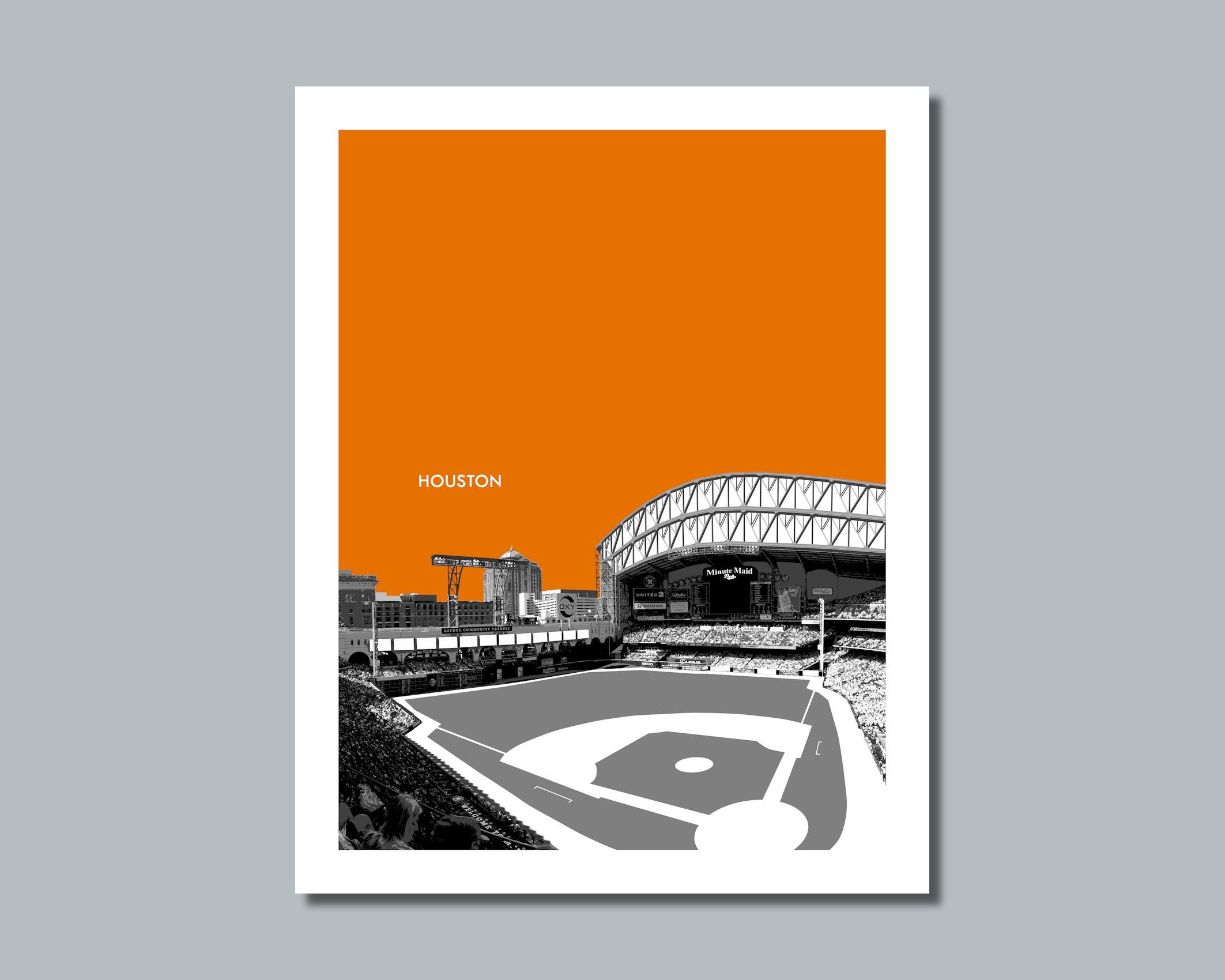 MINUTE MAID PARK Houston Astros Photo Picture Baseball Stadium Skyline ...
