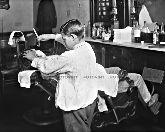 Vintage BOSTON Barber Shop Photo Picture 1917 BARBERSHOP Boy | Etsy