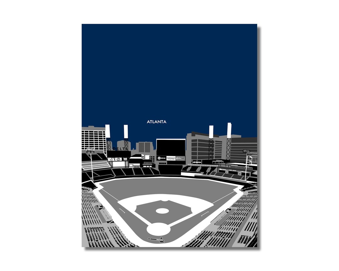 ATLANTA BRAVES Truist Park Photo Picture Baseball City SKYLINE Poster ...