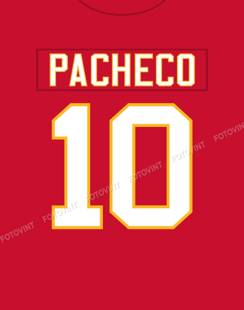 ISIAH PACHECO Jersey Photo Art Kansas City Chiefs Home/away KC - Etsy