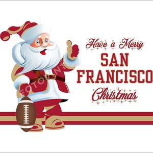SAN FRANCISCO 49ERS Christmas Photo Picture SANTA Claus Holiday ...