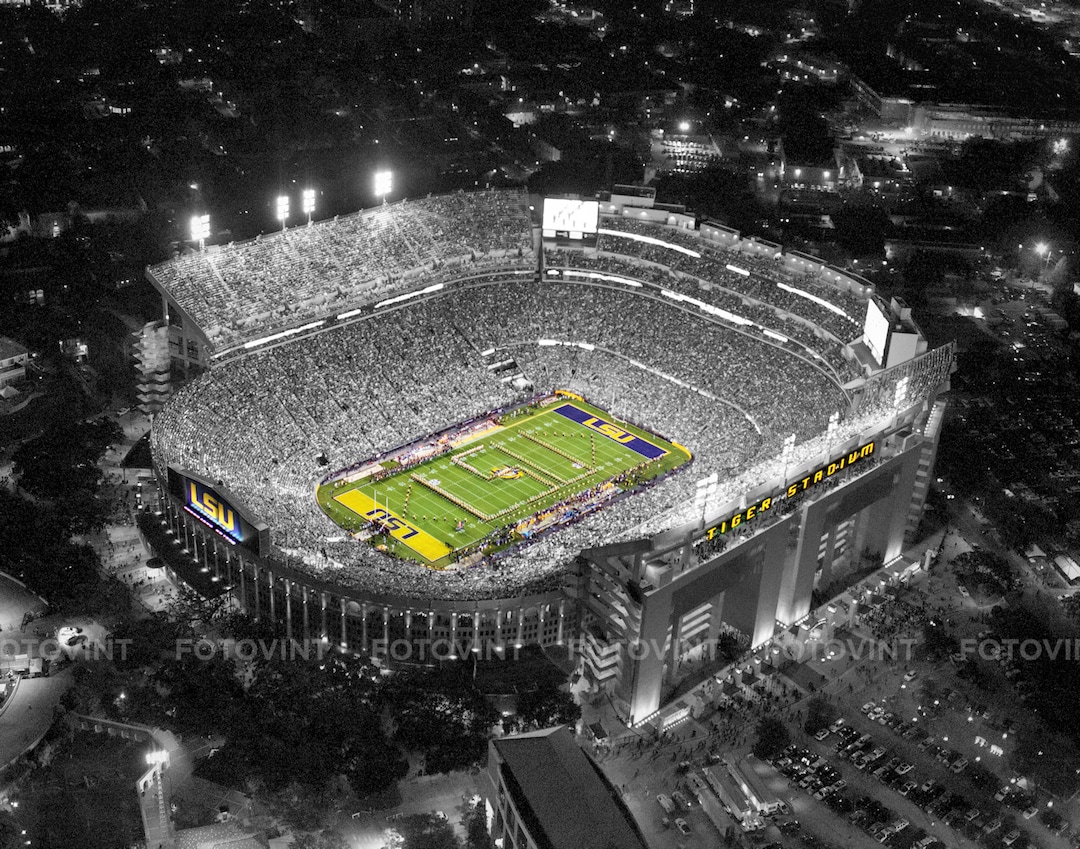 Lsu Football Stadium At Night