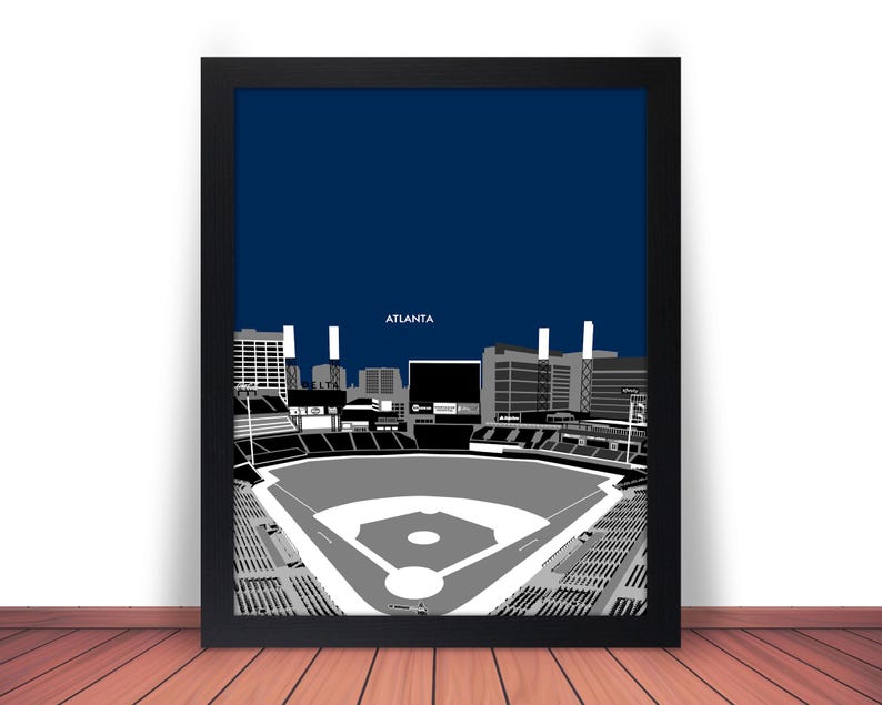 ATLANTA BRAVES Truist Park Photo Picture Baseball City SKYLINE Poster ...