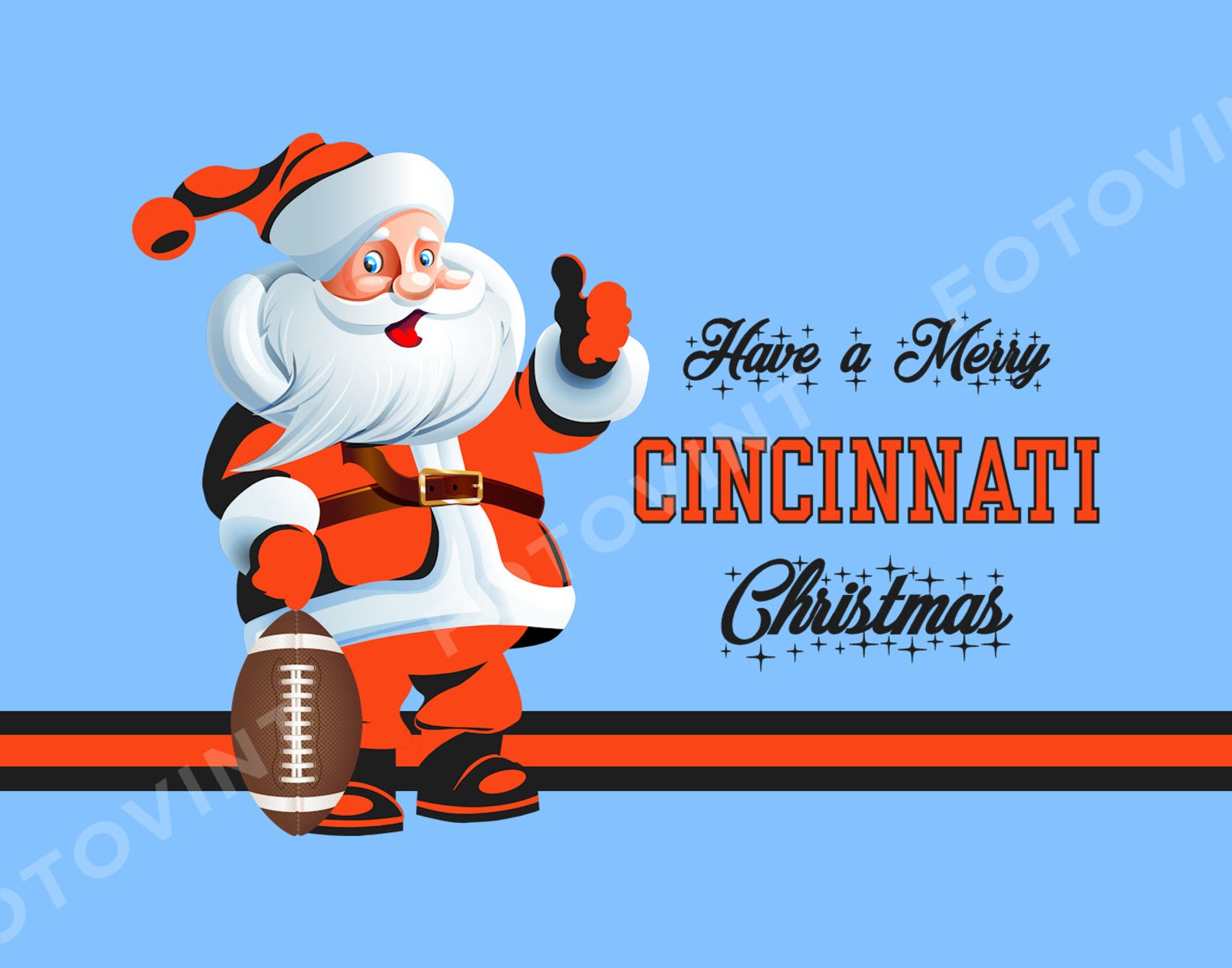 CINCINNATI BENGALS Christmas Photo Picture SANTA Claus Holiday - Etsy