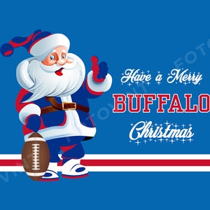 BUFFALO BILLS Christmas Photo Picture SANTA Claus Holiday Decoration ...