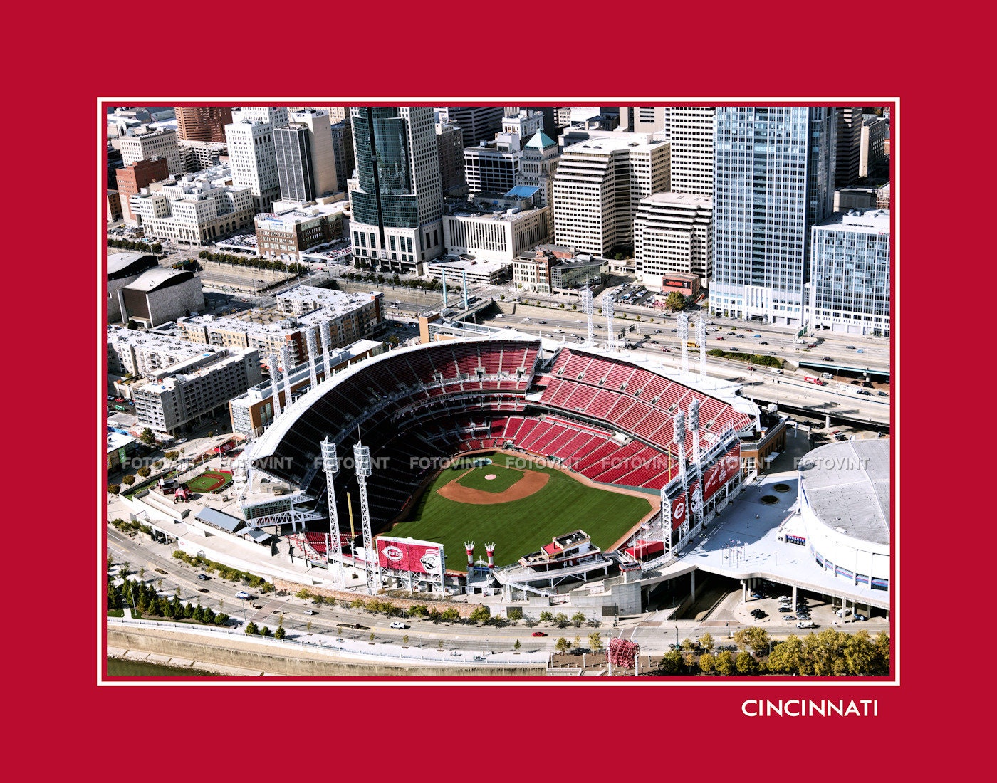 GREAT AMERICAN Ball Park Photo Picture Poster CINCINNATI Reds | Etsy