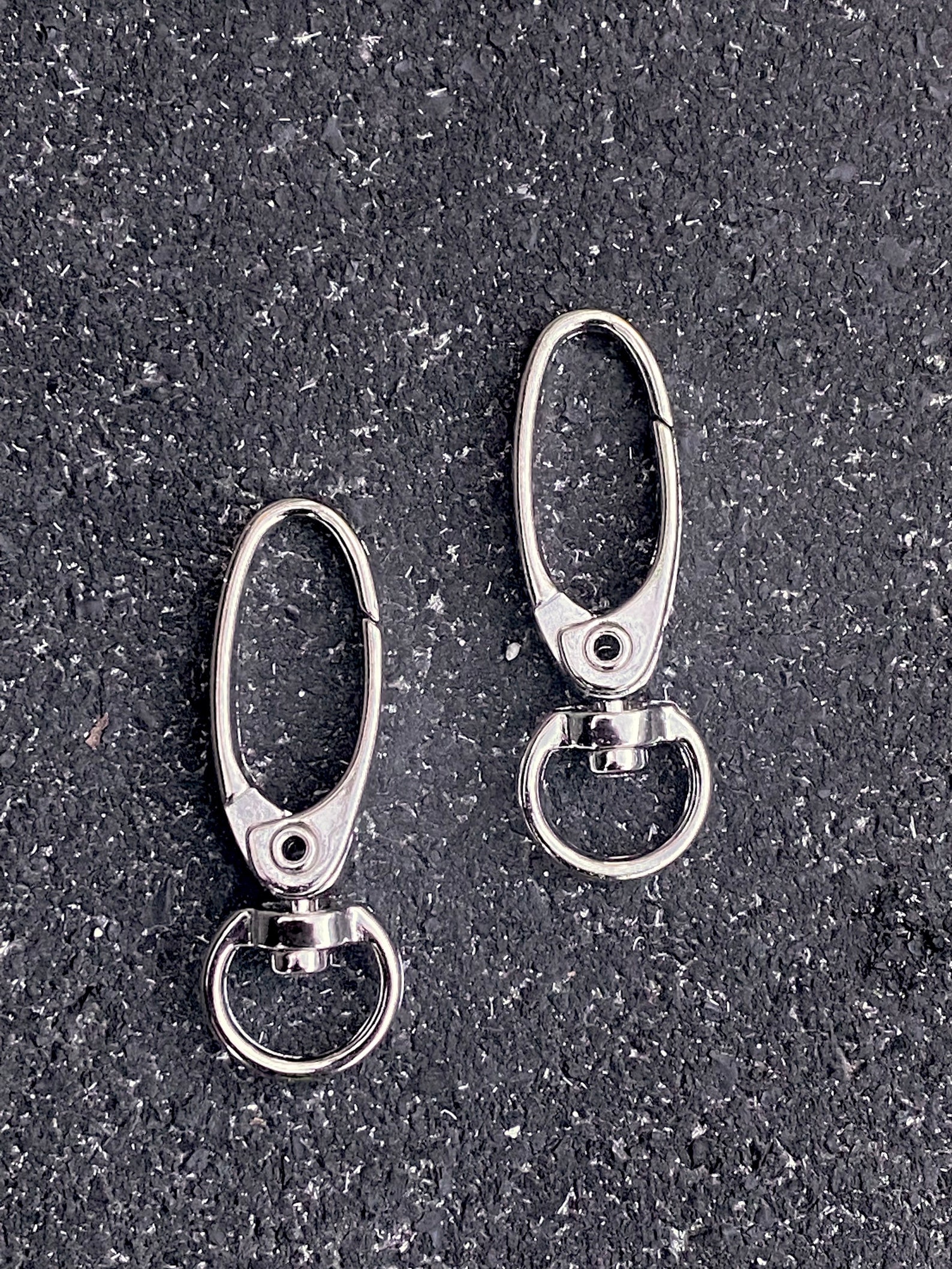 5 or 10 Oval Iron Swivel Keychain Clasps, Spring Clasps, Platinum or ...