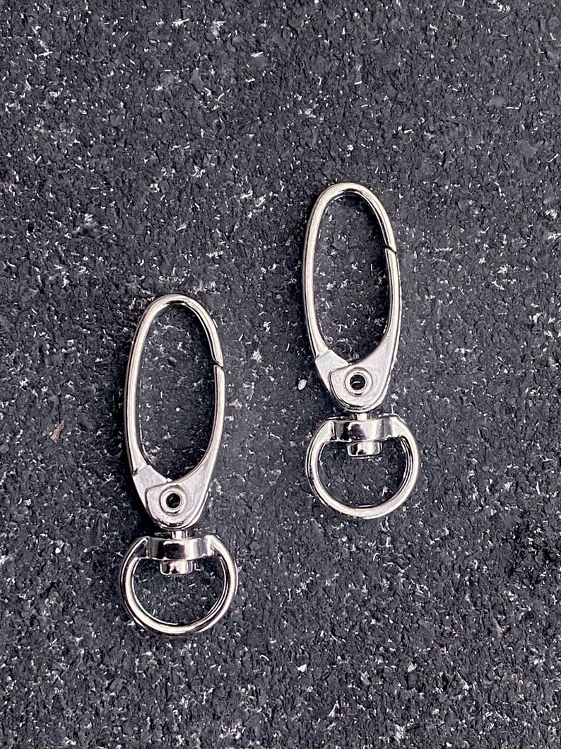 5 or 10 Oval Iron Swivel Keychain Clasps, Spring Clasps, Platinum or ...
