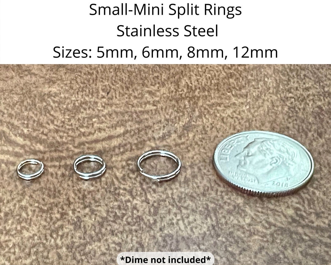 10, 25, or 50 Mini Split Rings, Size 5mm 6mm 8mm 12mm, Stainless Steel ...