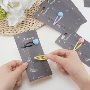 100 Barrette Hair Clip Cards, Flower, Blank Display Cards, Jewelry ...