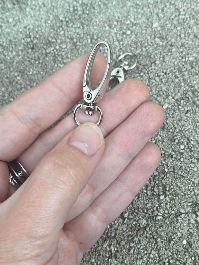 5 or 10 Oval Iron Swivel Keychain Clasps, Spring Clasps, Platinum or ...