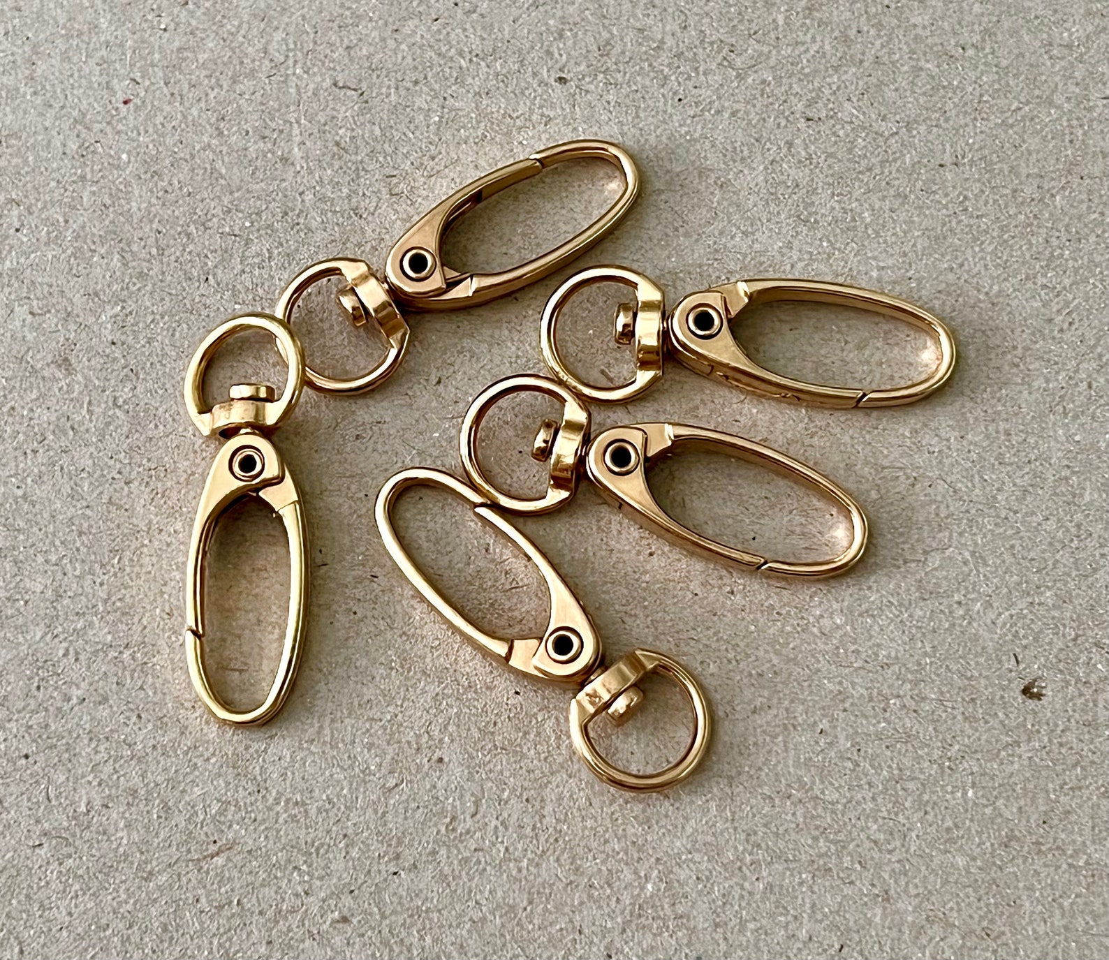 5 or 10 Oval Iron Swivel Keychain Clasps, Spring Clasps, Platinum or ...