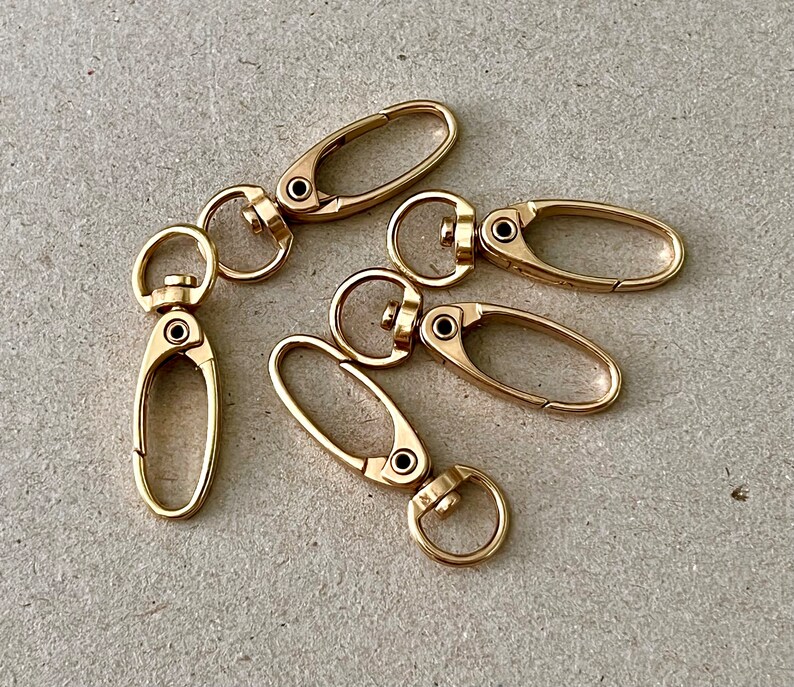 5 or 10 Oval Iron Swivel Keychain Clasps, Spring Clasps, Platinum or ...