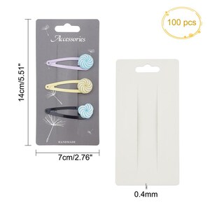 100 Barrette Hair Clip Cards, Flower, Blank Display Cards, Jewelry ...