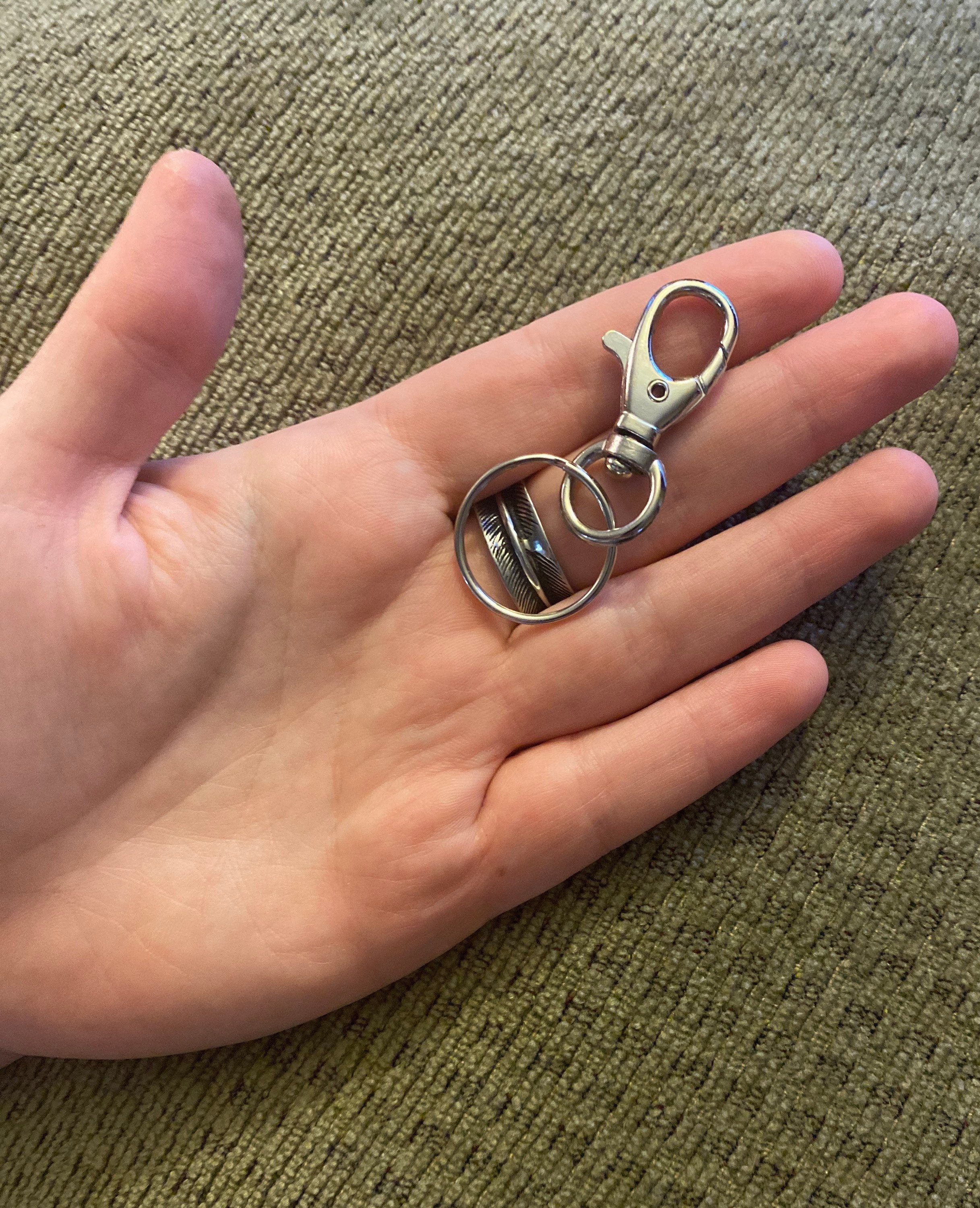 1, 5 or 10 Iron Swivel Keychain Clasps with 25mm Split Ring, Silver ...