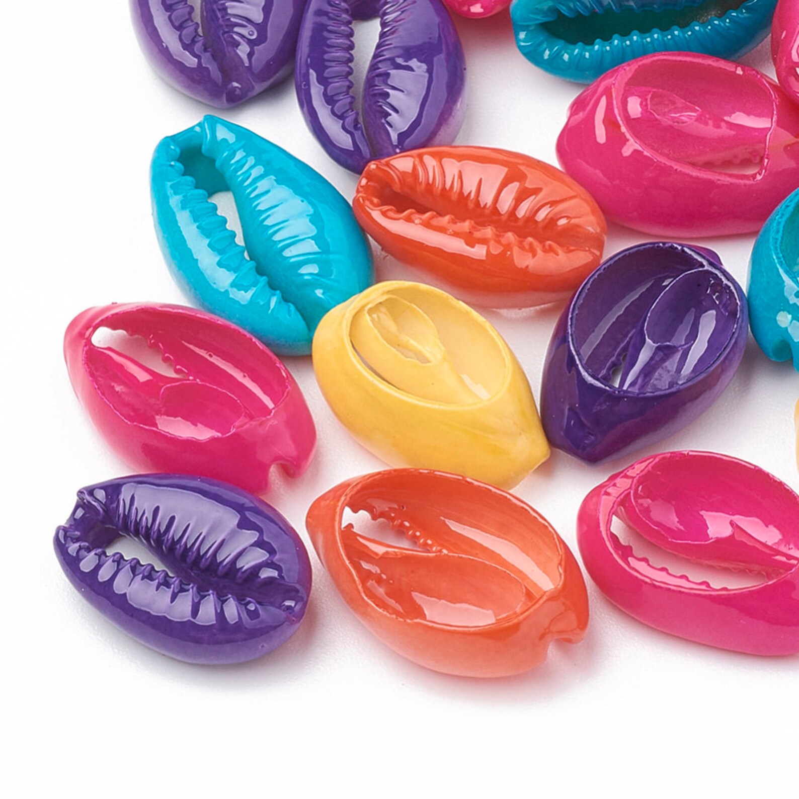 5 or 10 Decorated Cowrie Shell Beads Undrilled Tie Dye - Etsy