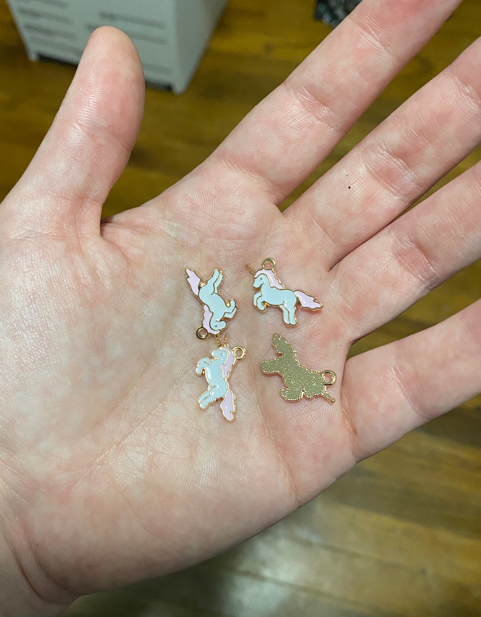 5 or 10 Cute Unicorn Enamel Alloy Charms Pink Unicorns with | Etsy