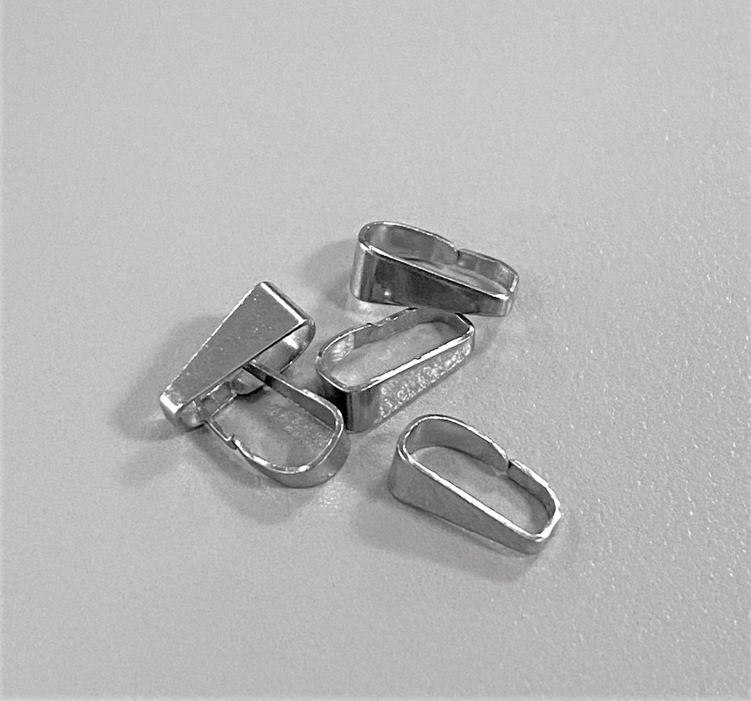 10 or 20 Small Smooth Snap Bails, Stainless Steel, Pendant Clips ...
