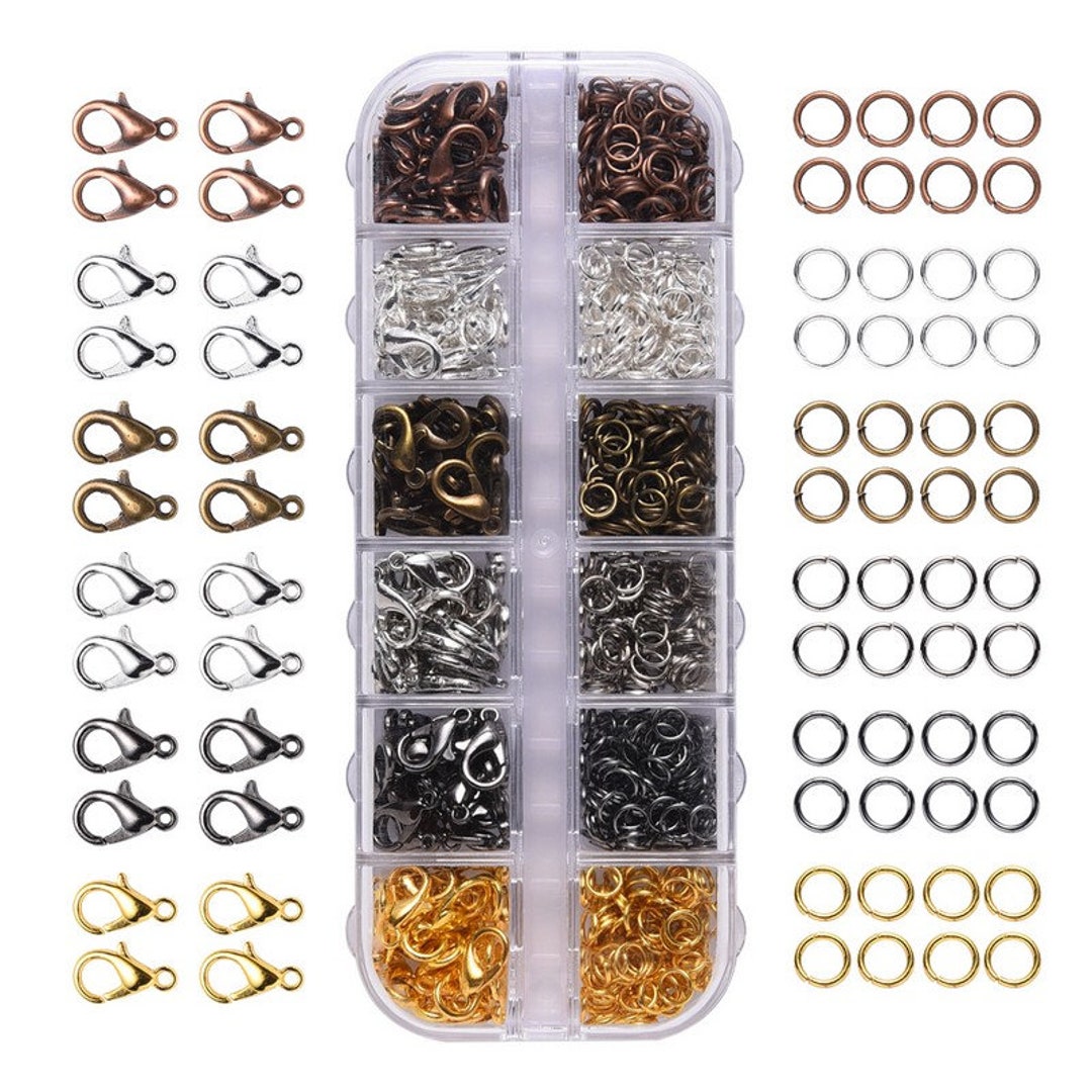 Over 900pcs Clasp and Jump Ring Kit, 5mm Iron Jump Rings, Alloy Lobster ...