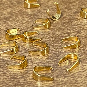 5, 10, or 20 Gold Stainless Steel Pinch Bails, Small to X-large, for ...