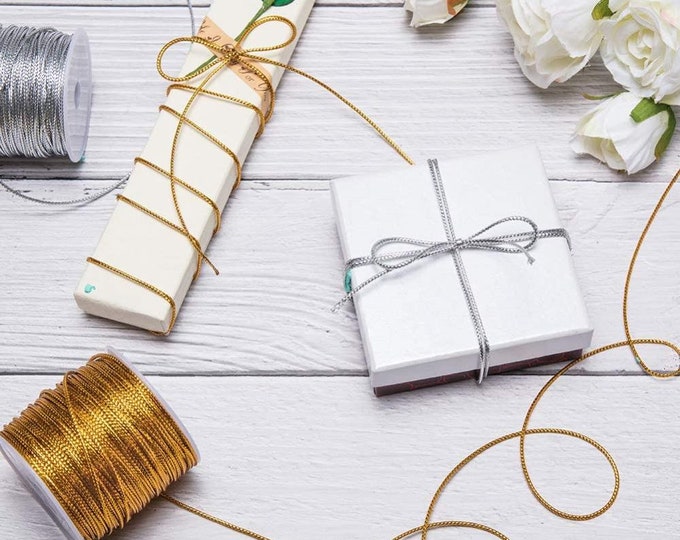 Glitter, TWINE Tinsel Metallic String Ribbon, GOLD - Etsy