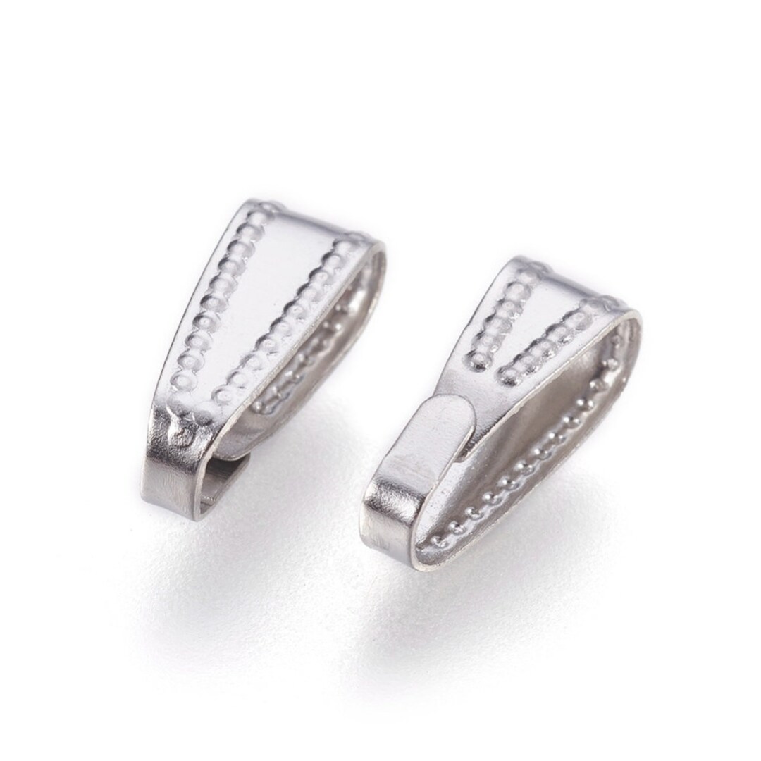 10 or 20 Lined Snap Bails, Stainless Steel, Dotted, DIY Jewelry Making ...