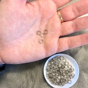 10, 25, or 50 Mini Split Rings, Size 5mm 6mm 8mm 12mm, Stainless Steel ...