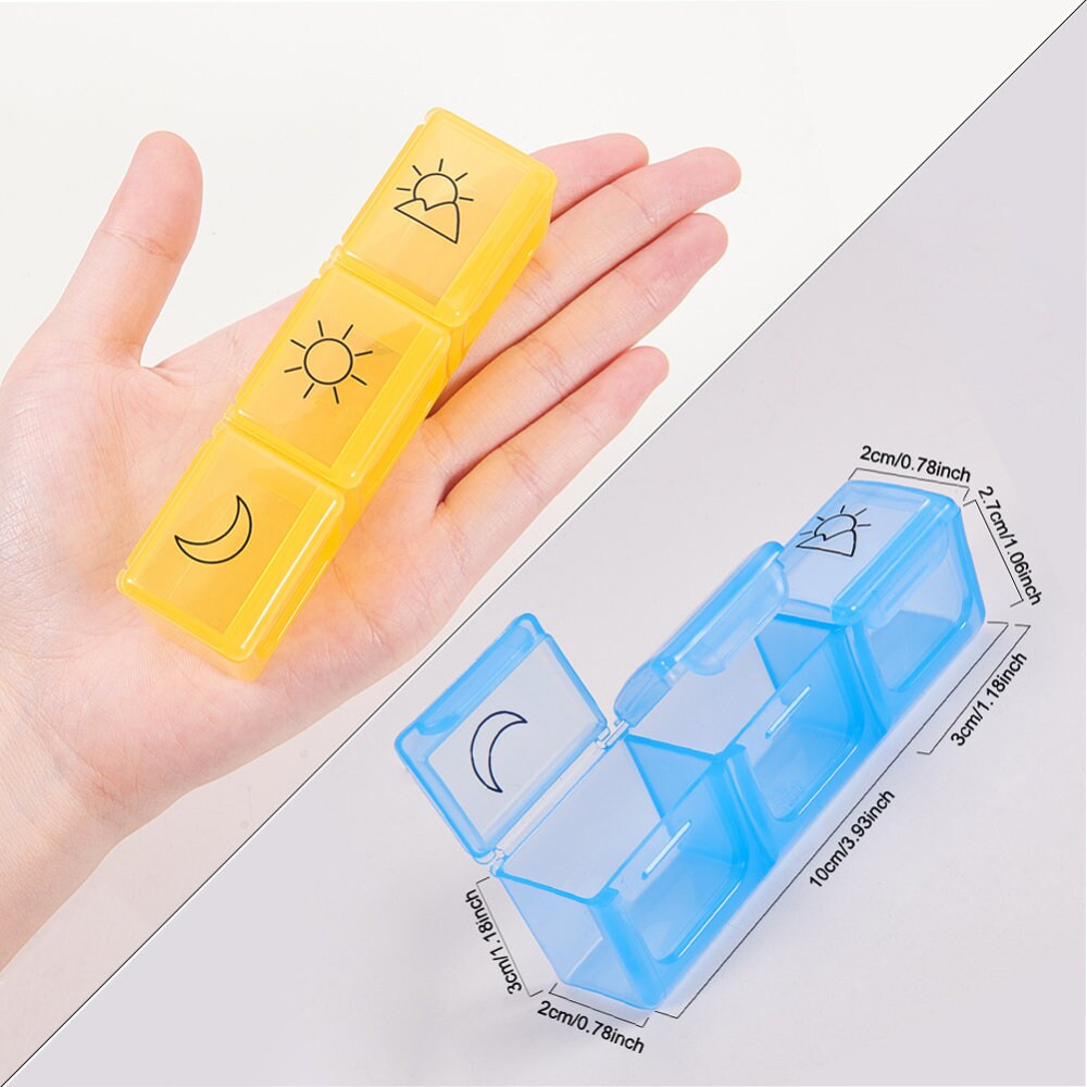 7-day Pill Box With Morning Noon Night Images 21 Separate - Etsy