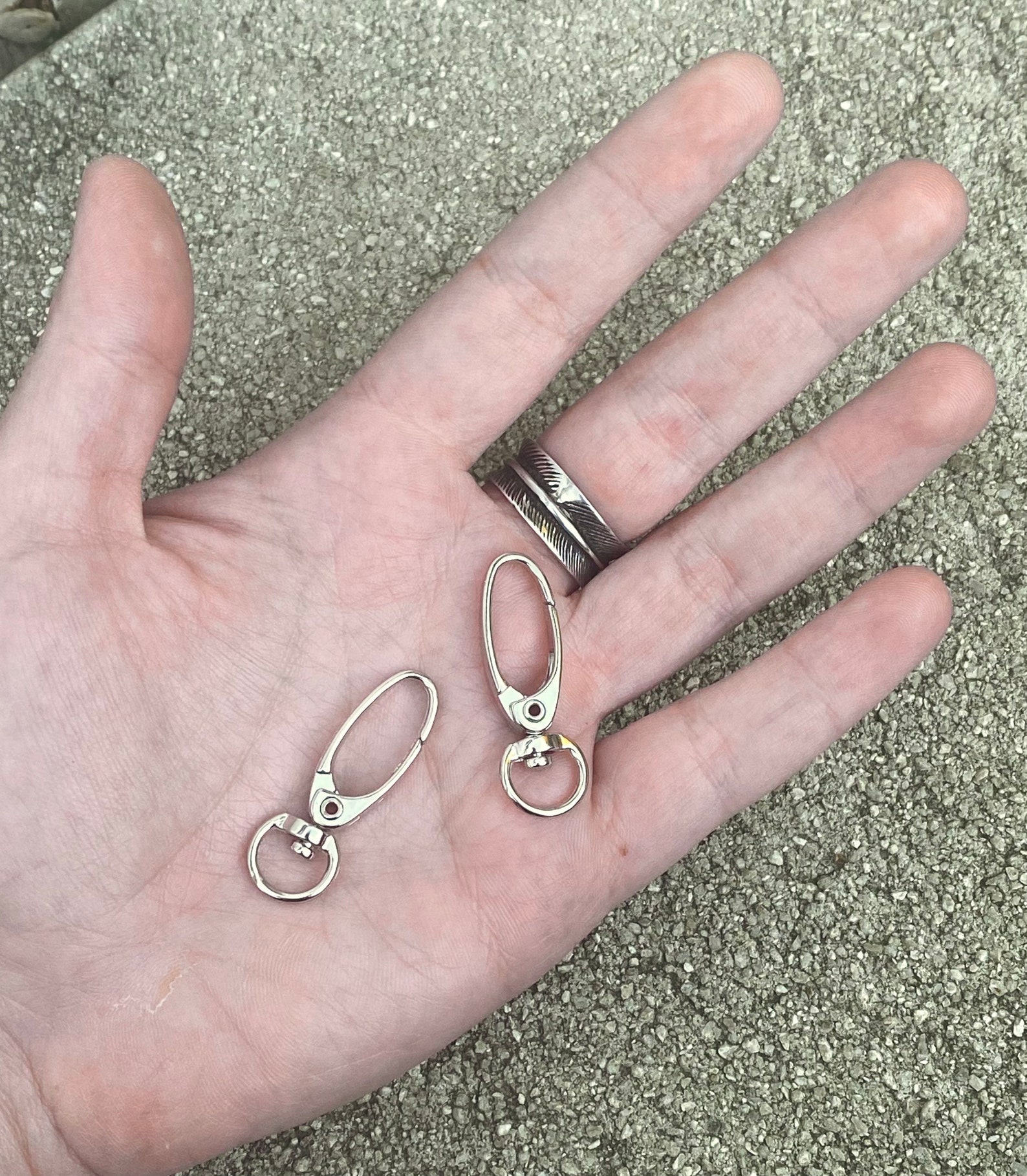5 or 10 Oval Iron Swivel Keychain Clasps, Spring Clasps, Platinum or ...