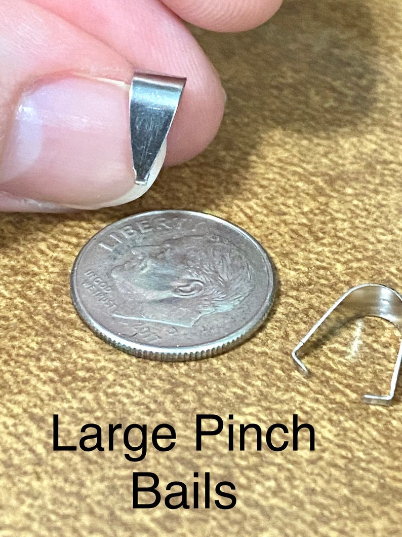 5, 10 or 20 Large or Small Easy-flex Pinch Bails, Stainless Steel ...