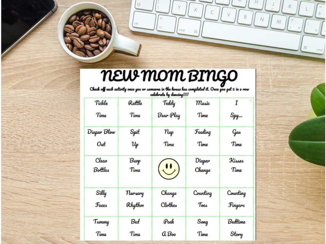 New Mom Bingo. Instant Download. Prefilled. Fun Way to Spend Time ...