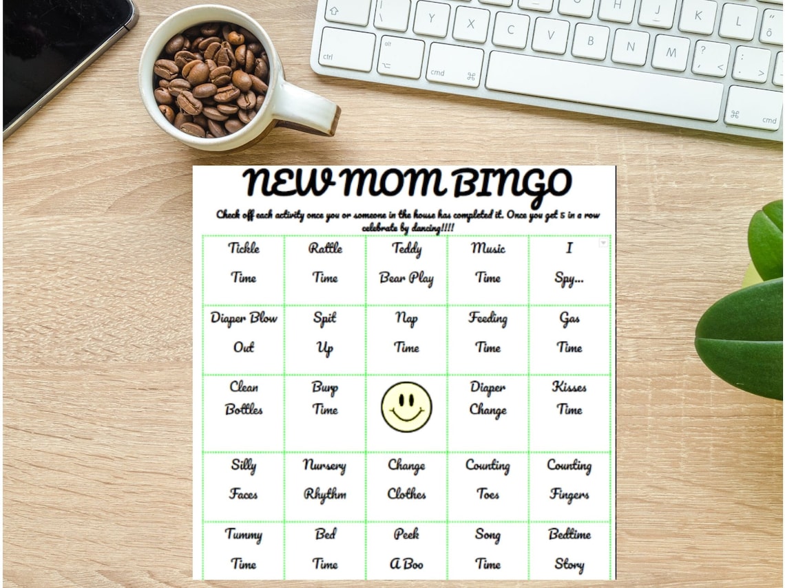 New Mom Bingo. Instant Download. Prefilled. Fun Way to Spend Time ...