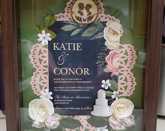 Wedding Invitation Display Shadow Box - Etsy