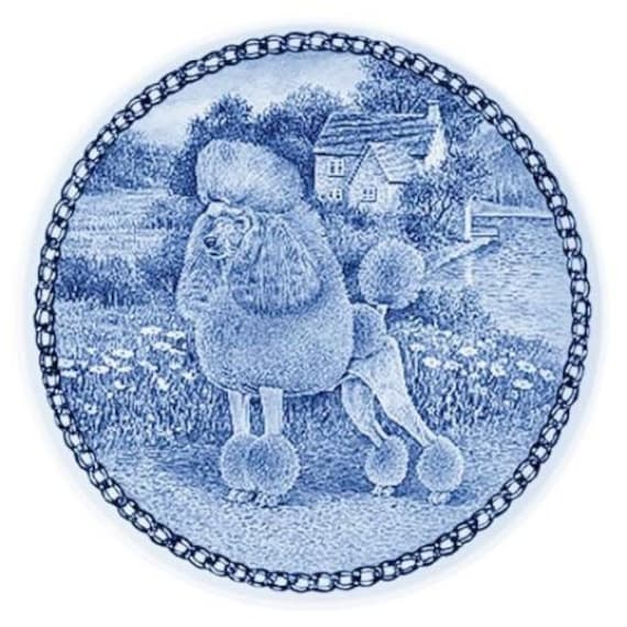 Standard Poodle Dog Plate Made in Denmark From the Finest | Etsy